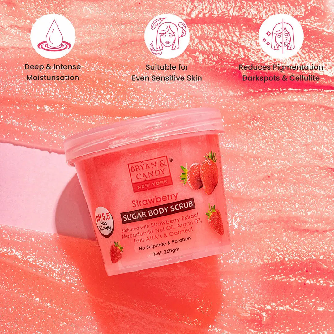 Buy Strawberry Sugar Body Scrub Online | Bryan & Candy – BRYAN & CANDY