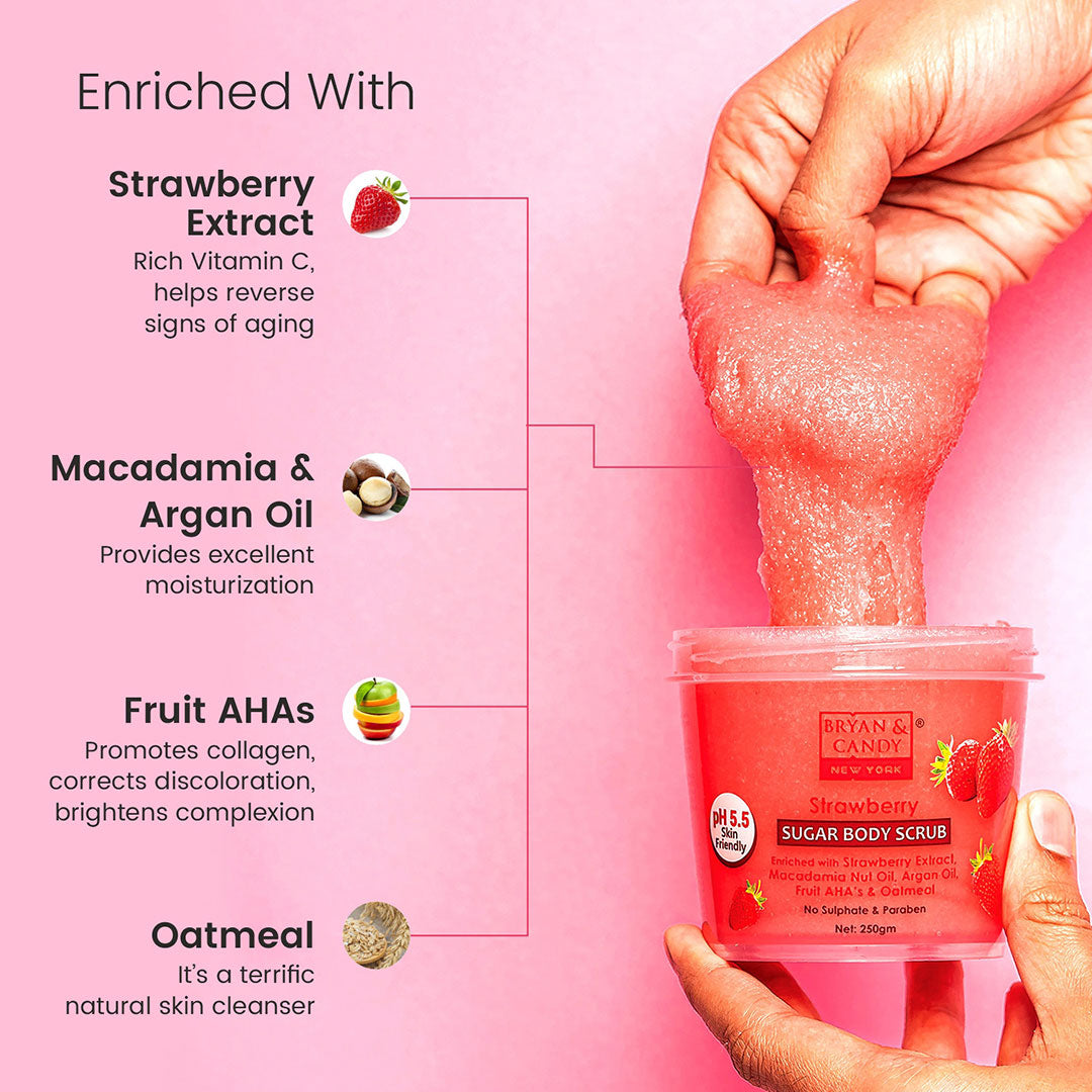 Buy Strawberry Sugar Body Scrub Online | Bryan & Candy – BRYAN & CANDY